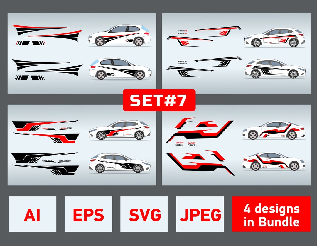 Car Side Door Sticker Stripe SVG Bundle. Universal Set for - Etsy