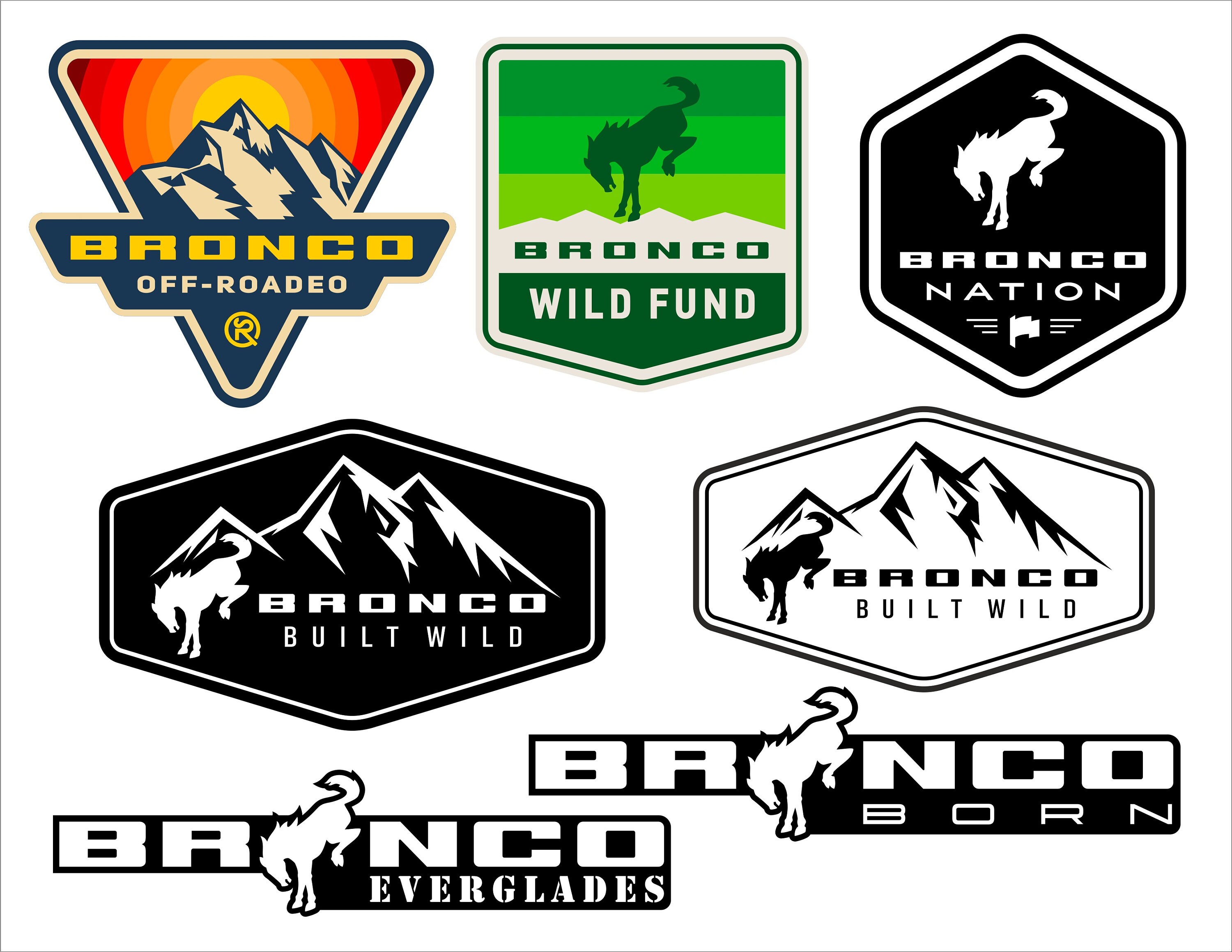 Ford Bronco Side Fender Badges SVG Bundle. Everglades, Built Wild, Off ...