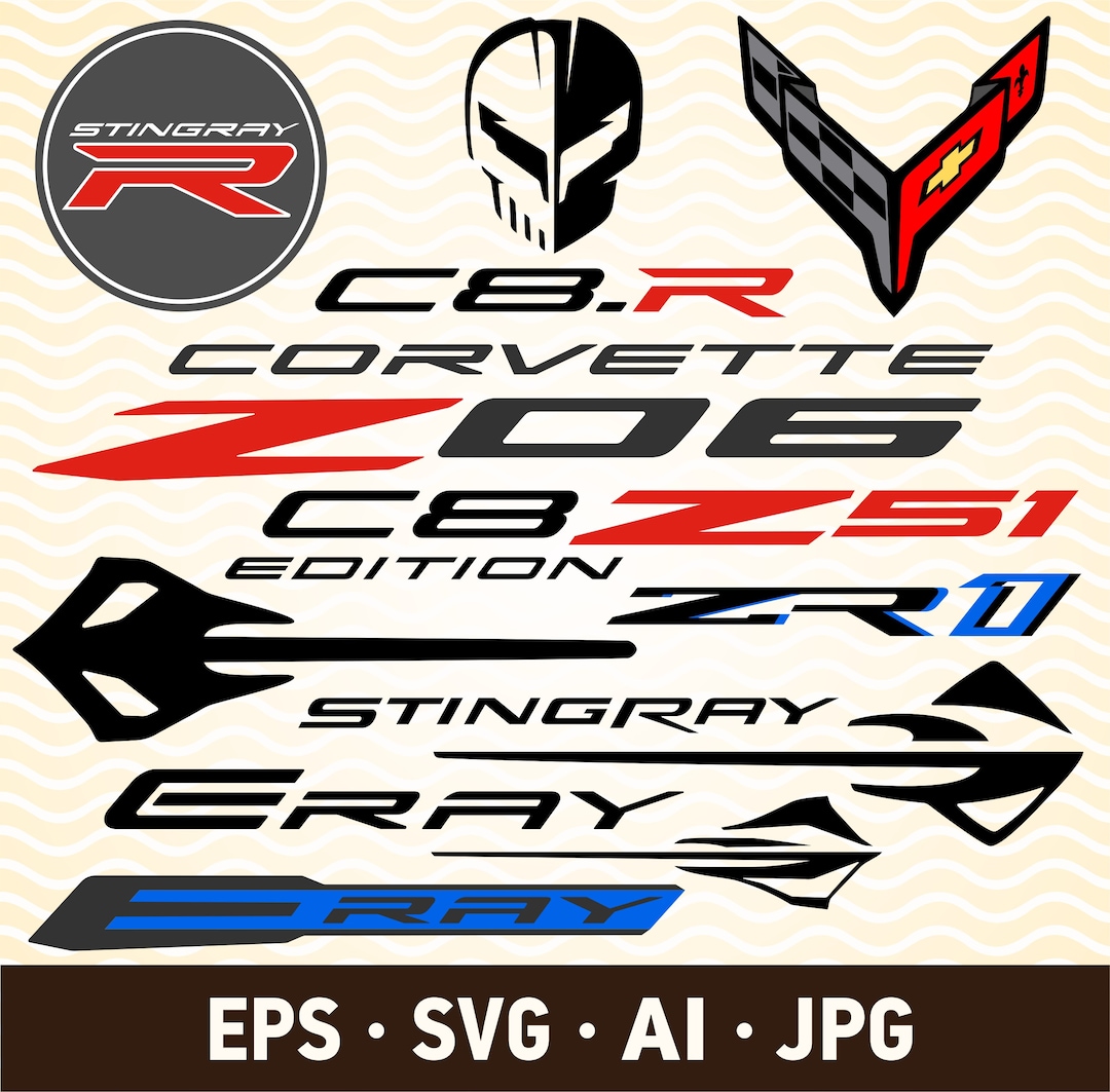 Chevrolet Corvette C8 Z06 Stingrey Eray Badges SVG Bundle. - Etsy Canada
