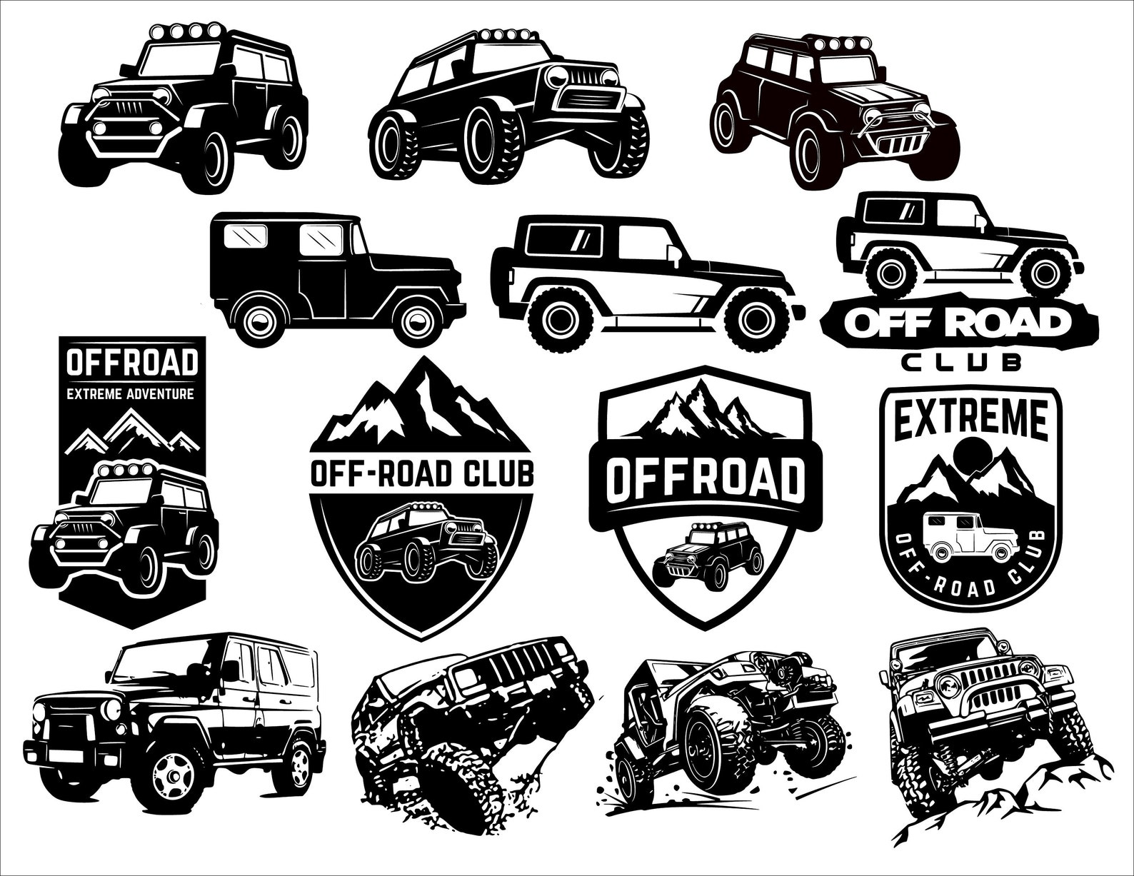 Off Road Car Sticker SVG Bundle. 4x4 Decal Vector Clipart - Etsy