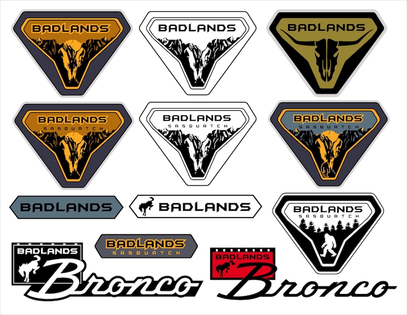 Ford Bronco Side Fender Badges SVG Bundle. Badlands, First Edition ...