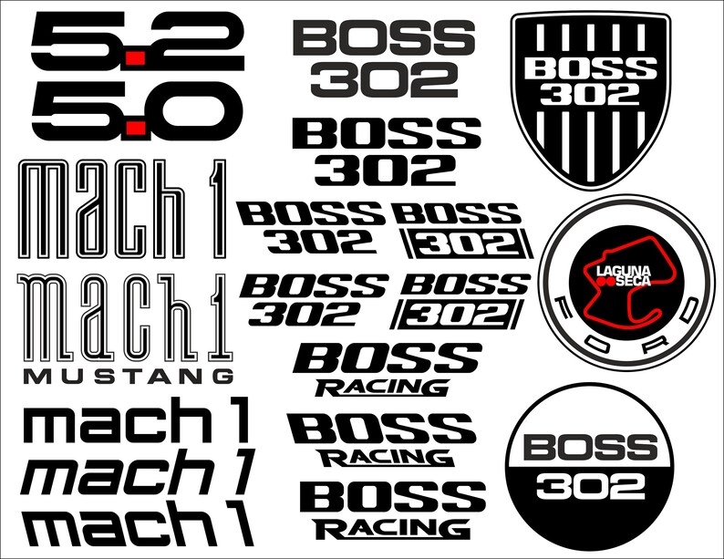 Ford Mustang 2020 SVG Bundle. American Sport Muscle Car. Mach 1, BOSS ...