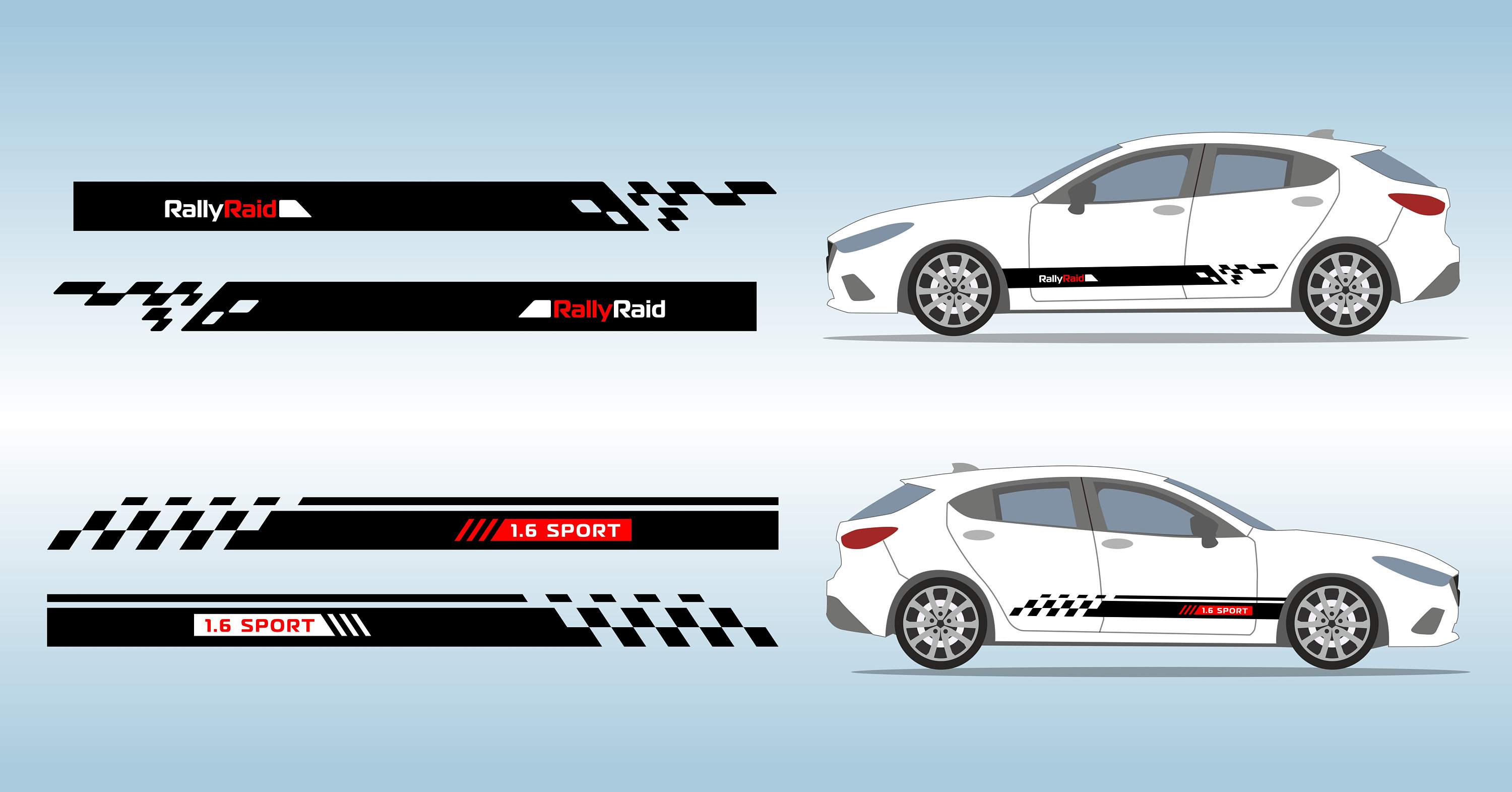 Car Side Door Sticker Stripe SVG Bundle. Universal Customised Set for ...