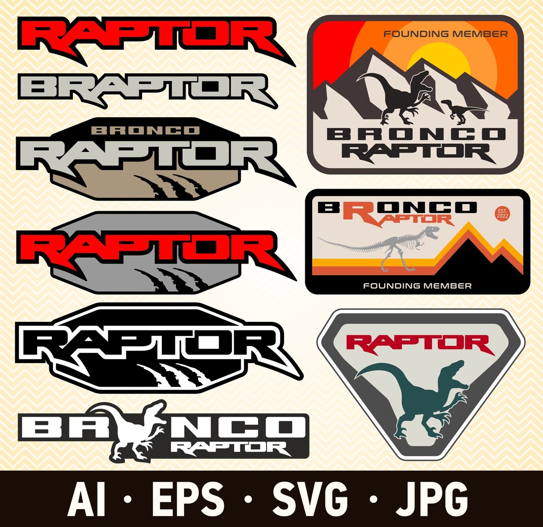 Ford Bronco suv side fender badges SVG bundle. Raptor, founding member ...