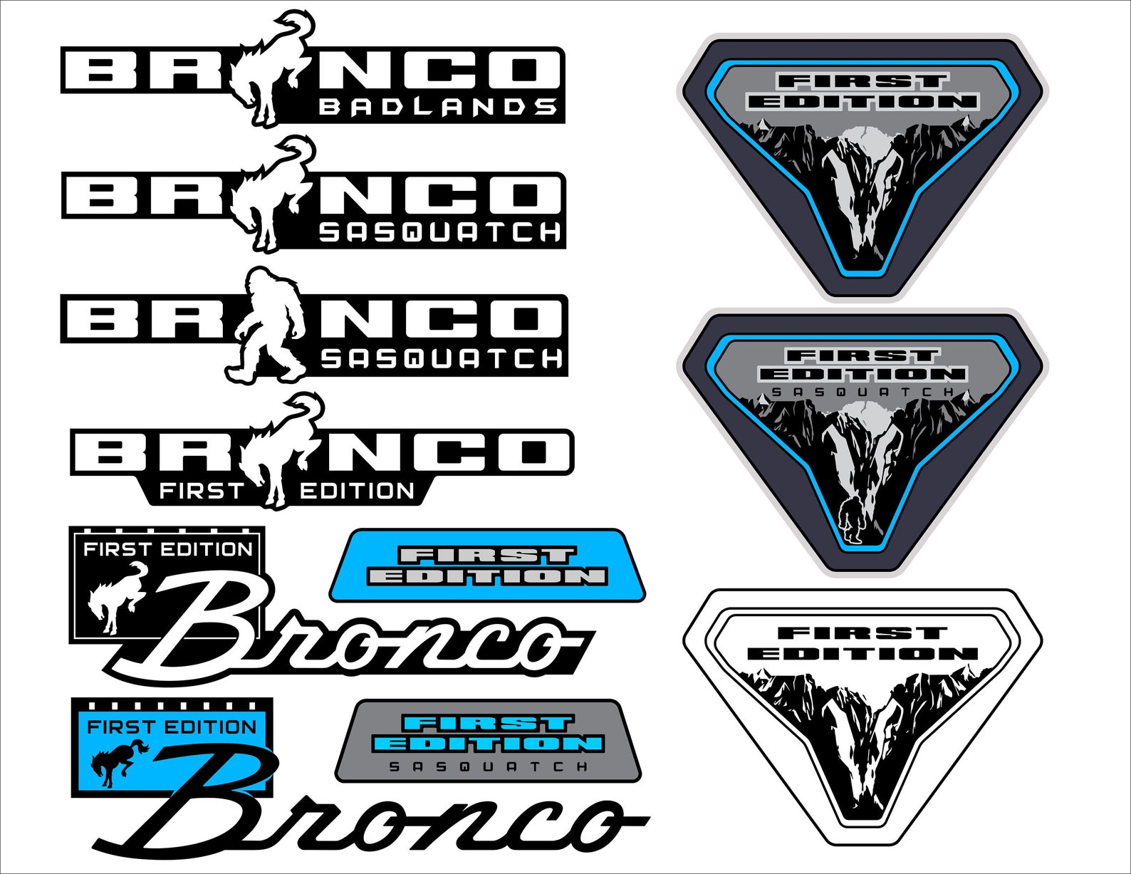 Ford Bronco Side Fender Badges SVG Bundle. Badlands, First Edition ...