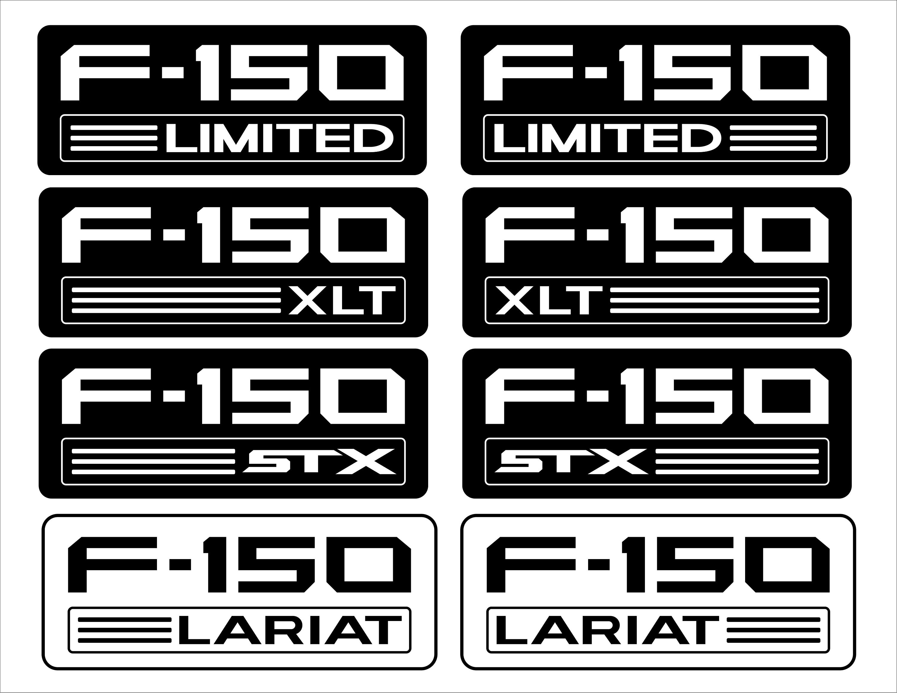 Ford Truck F 150 off Road Decals SVG Bundle. Lariat, Platinum, King ...