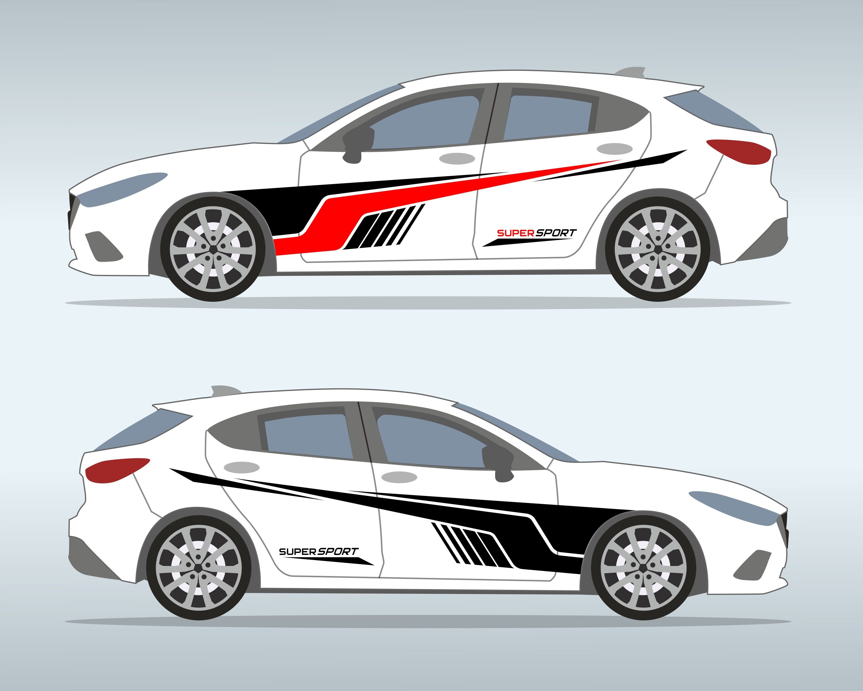 Car Side Door Sticker Stripe SVG Bundle. Universal Set for Print or Cut ...