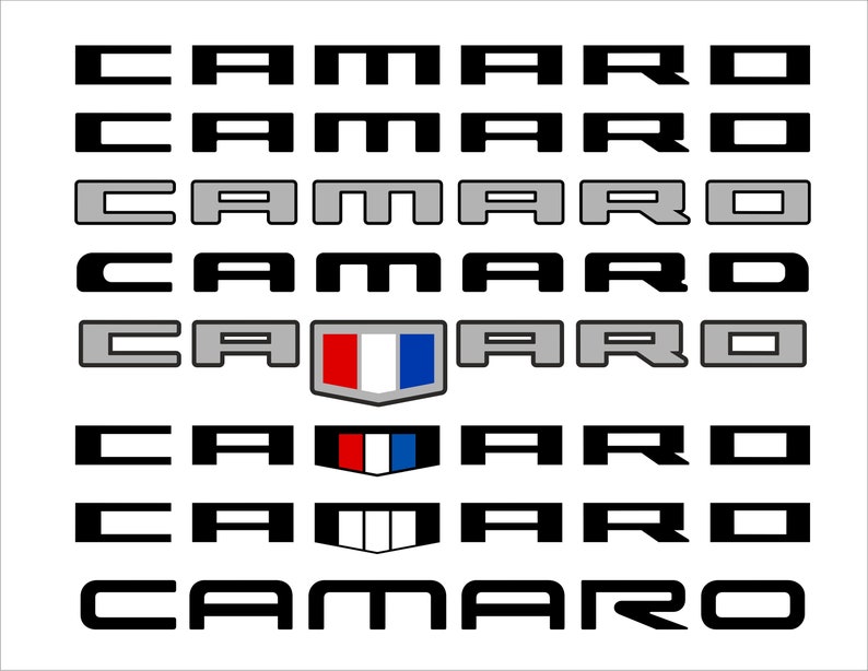 Chevrolet Camaro Grill, Fender, Door Badges SVG Bundle. Classic ...