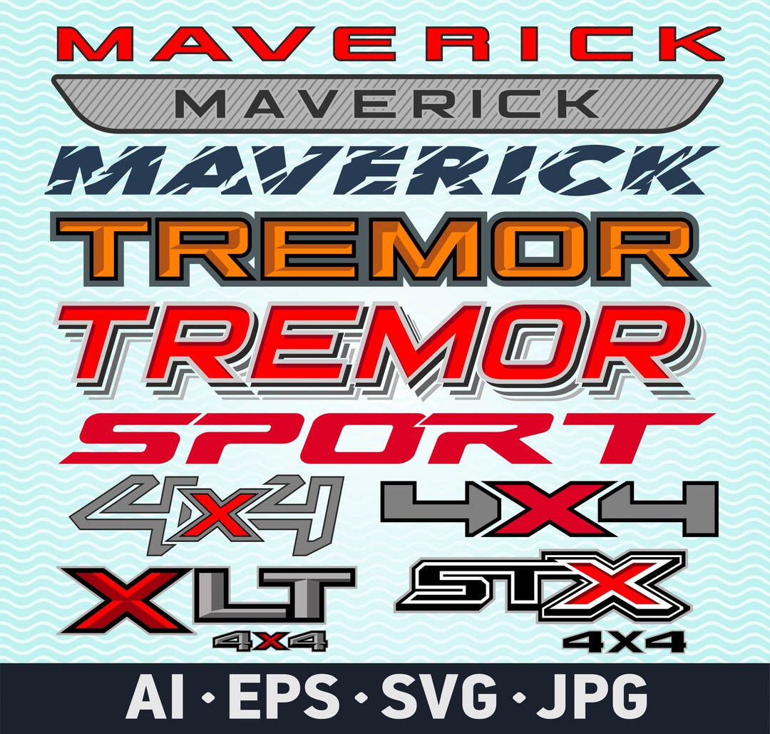 Ford Truck Maverick off Road Badges Decals SVG Bundle. Tremor, Lariat ...