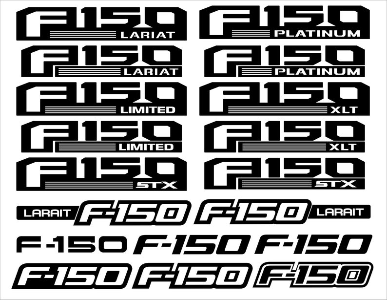Ford Truck F 150 off Road Decals SVG Bundle. Lariat, Platinum, King ...