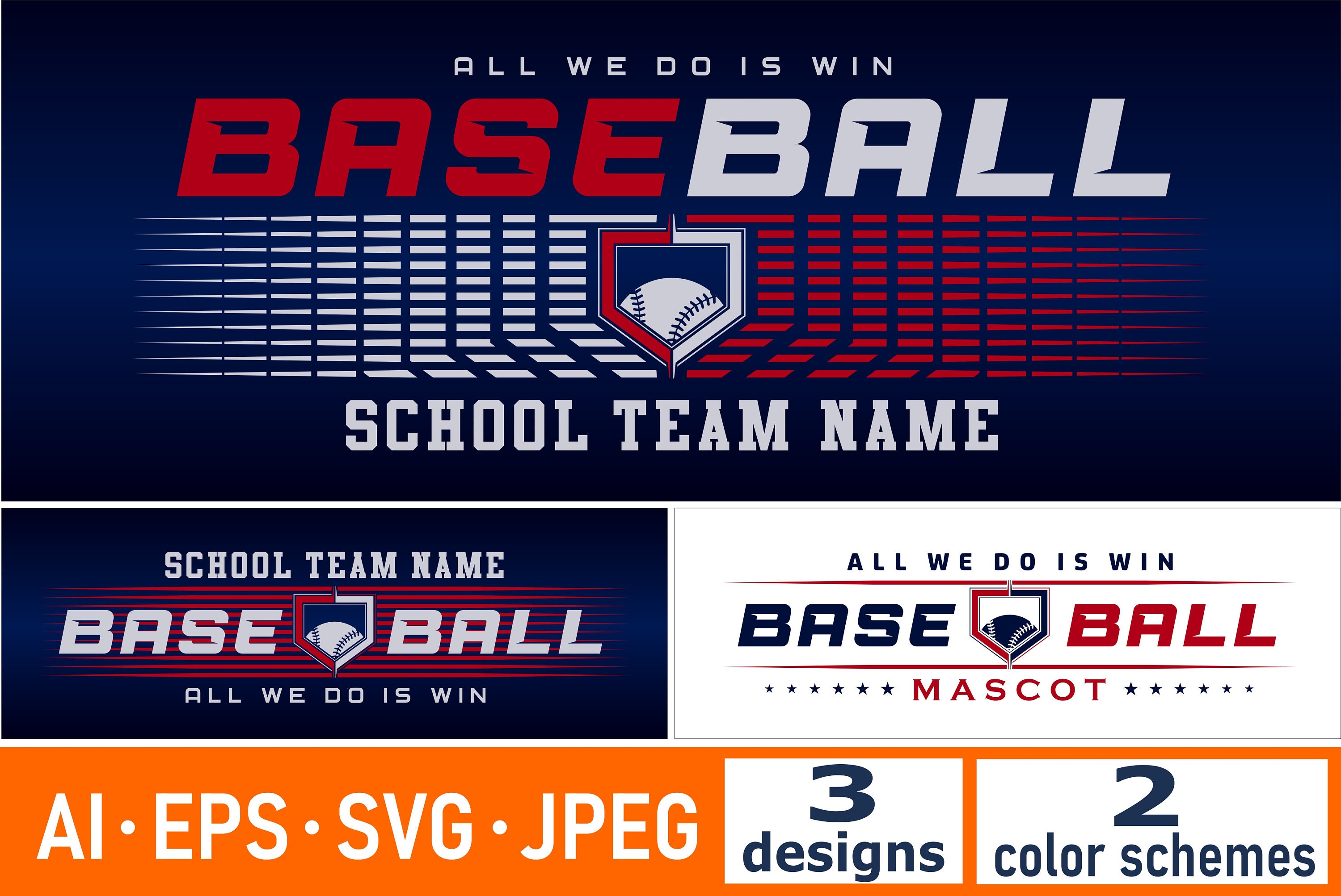 Baseball Team Design SVG Bundle. School Spirit Shirts Sport - Etsy