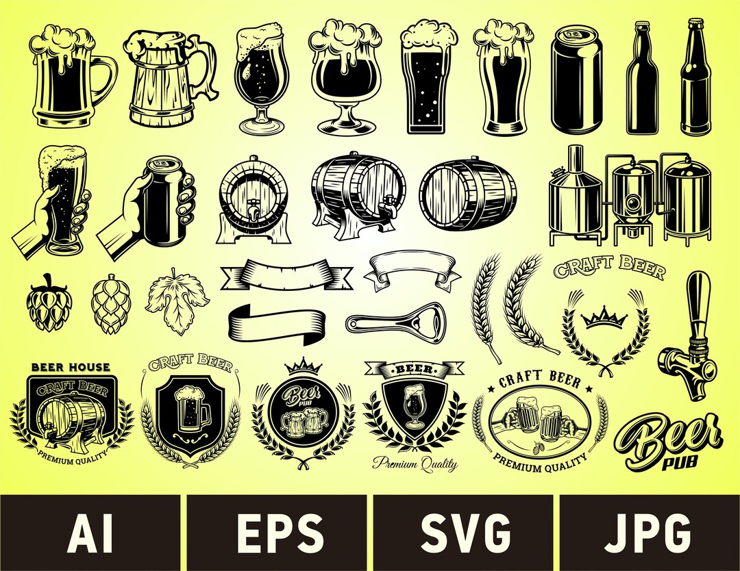 Beer Elements SVG Bundle. Vector Clipart Collection for - Etsy UK
