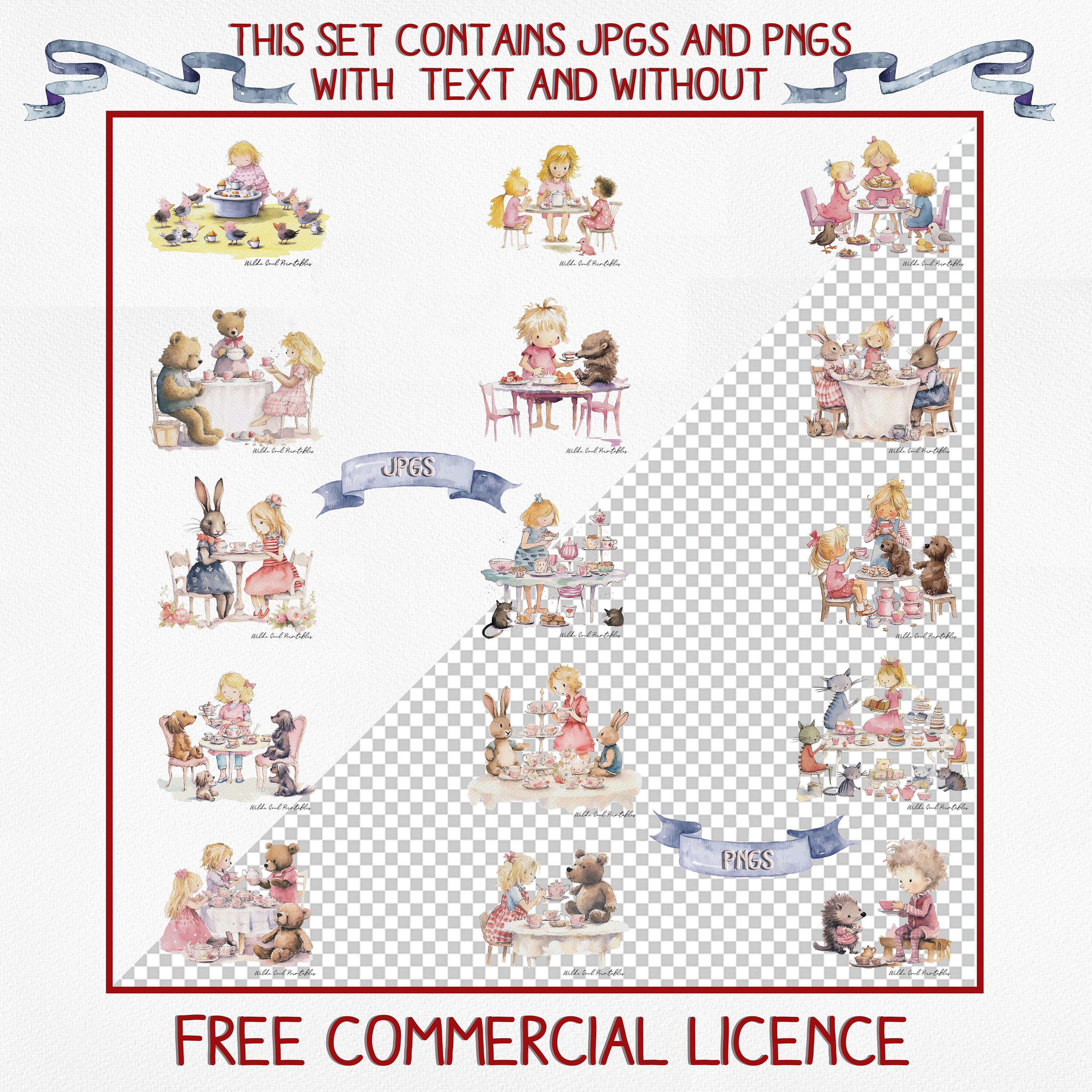 Digital Download Adorable ANIMAL Tea PARTY CLIPART Collection Bundle ...