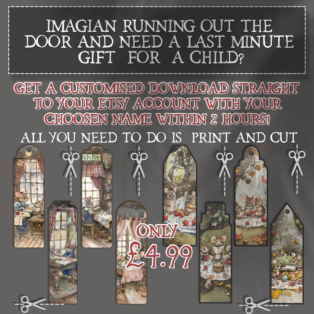 8 Children's Bookmark Designs, Printable Bookmark, Digital Bookmark ...