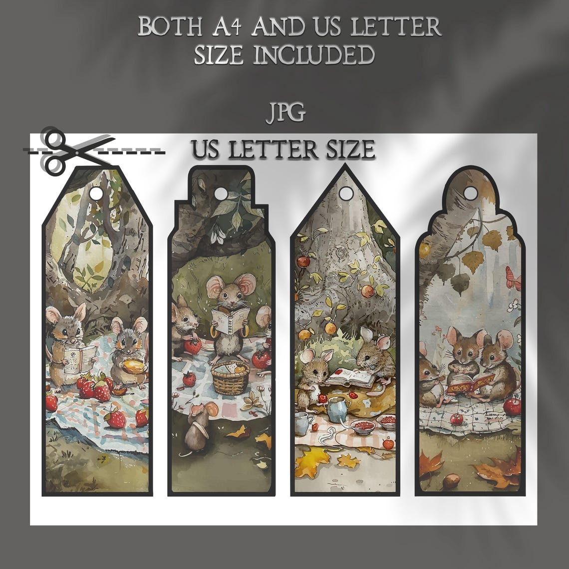 8 Children's Bookmark Designs, Printable Bookmark, Digital Bookmark ...