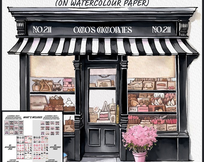 Printable Art Taipei Cafe/ Streets/ Shopfront/ Building/ Hand Drawn ...