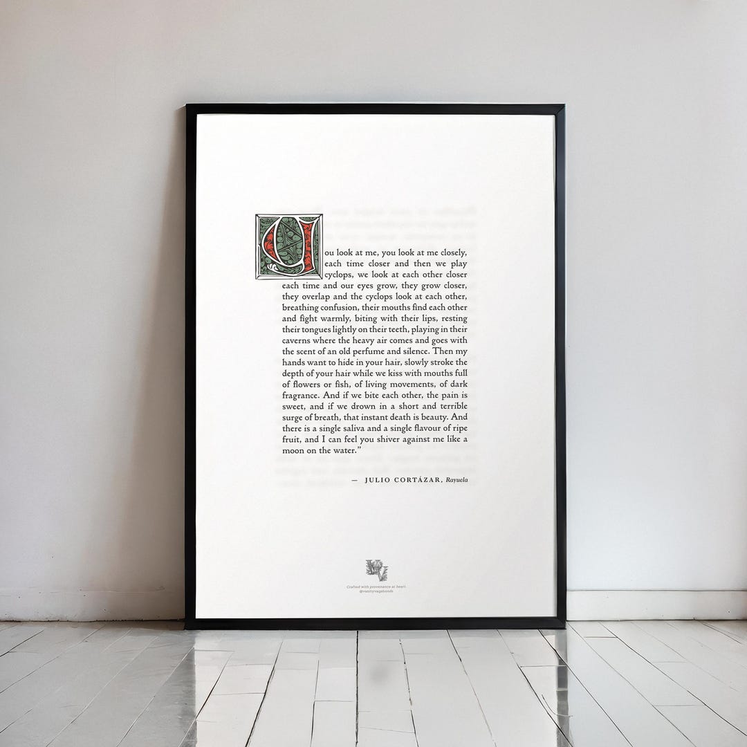 Julio Cortázar Book Quote Print | Rayuela | Classic Literature Wall Art ...