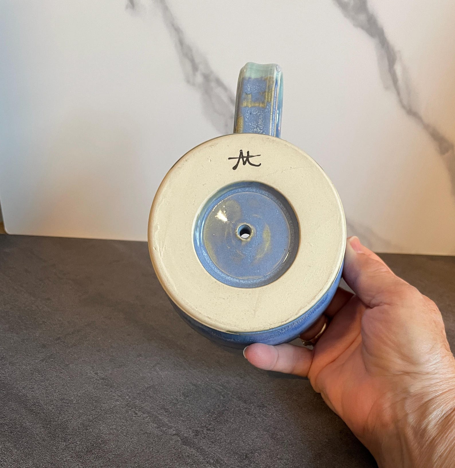 Ocean Blue Splash Pottery Pour Over: Elevate Your Coffee Game! - Etsy