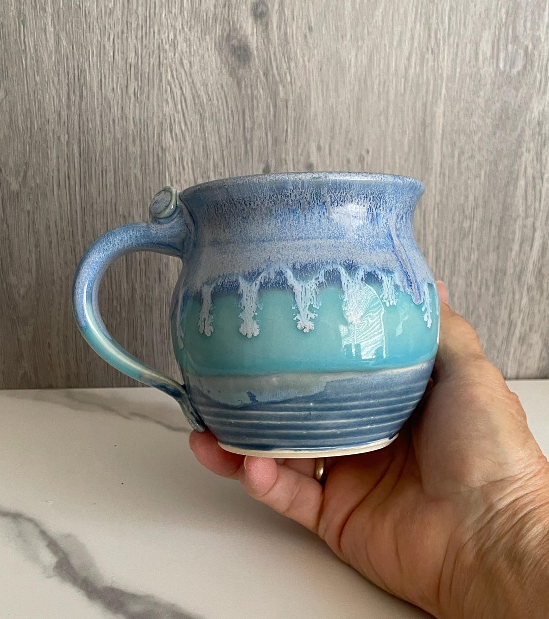 Whimsical Pottery Mug With a Splash of Periwinkle Fun" - Etsy