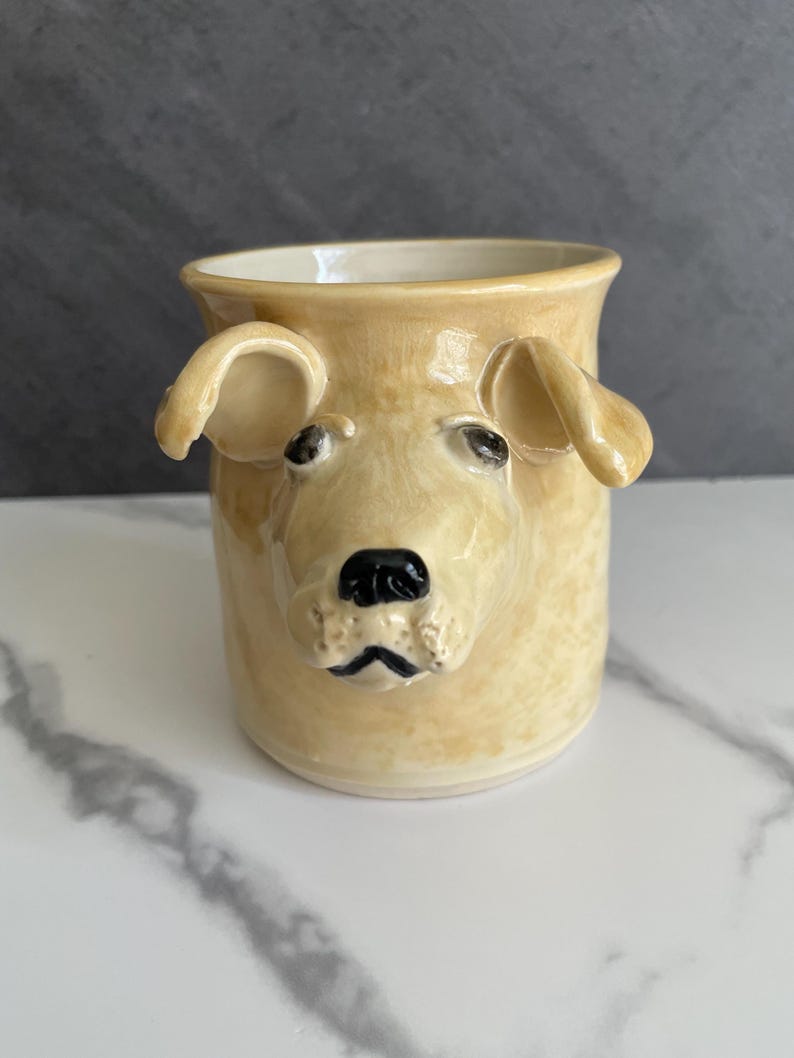 Handmade Yellow Labrador Mug – Hand Sculpted Dog Pottery Cup, Ceramic ...