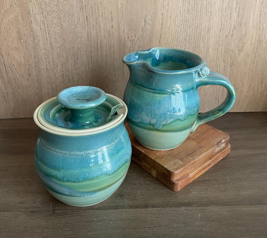Elegant Copper Splatter Pottery Sugar & Creamer Duo - Etsy
