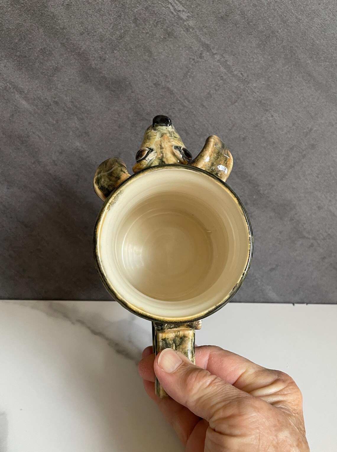 Handmade Brindle Dog Mug – Sculpted & Hand-painted Ceramic - Etsy