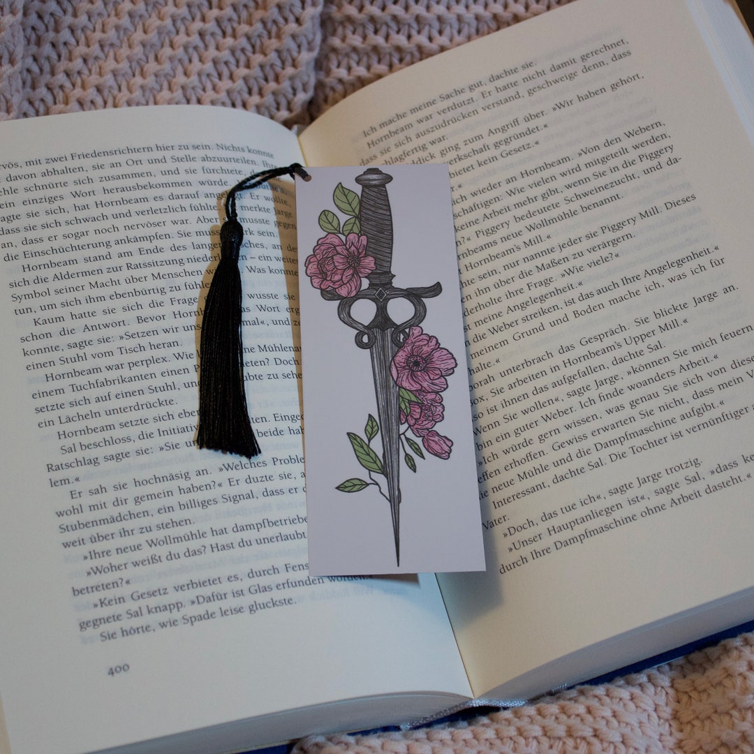 Dagger Bookmark Illustrated Bookmark, Paper Bookmark, Book Accessories ...