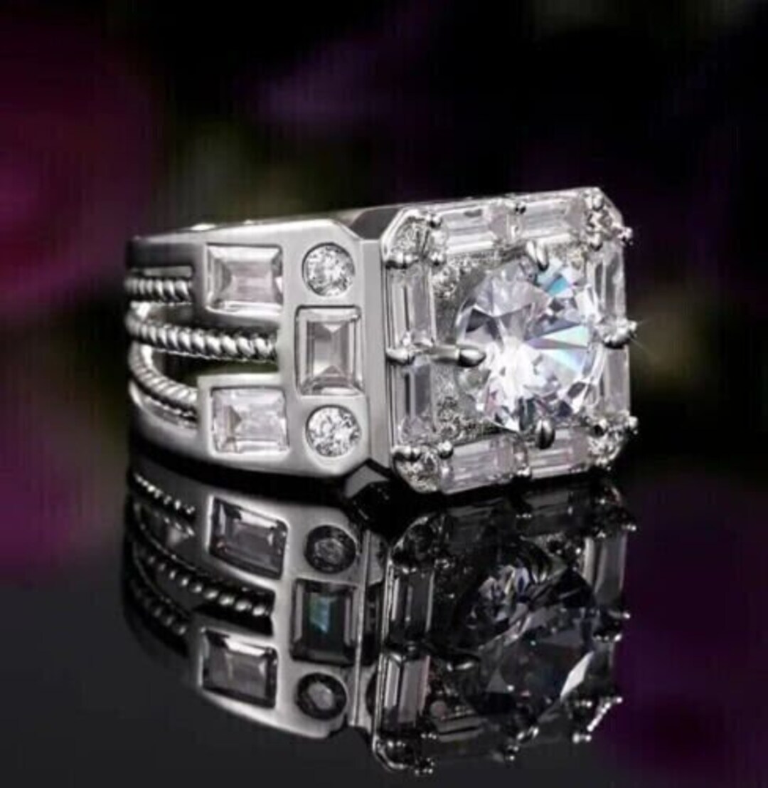 Men's Diamond Ring, Men's Engagement Ring, Men's Wedding Ring, 2.1 Ct ...