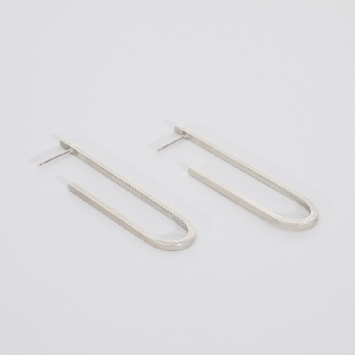 U Shape Hoops, Sterling Silver 925, Handmade, Geometric Design. - Etsy