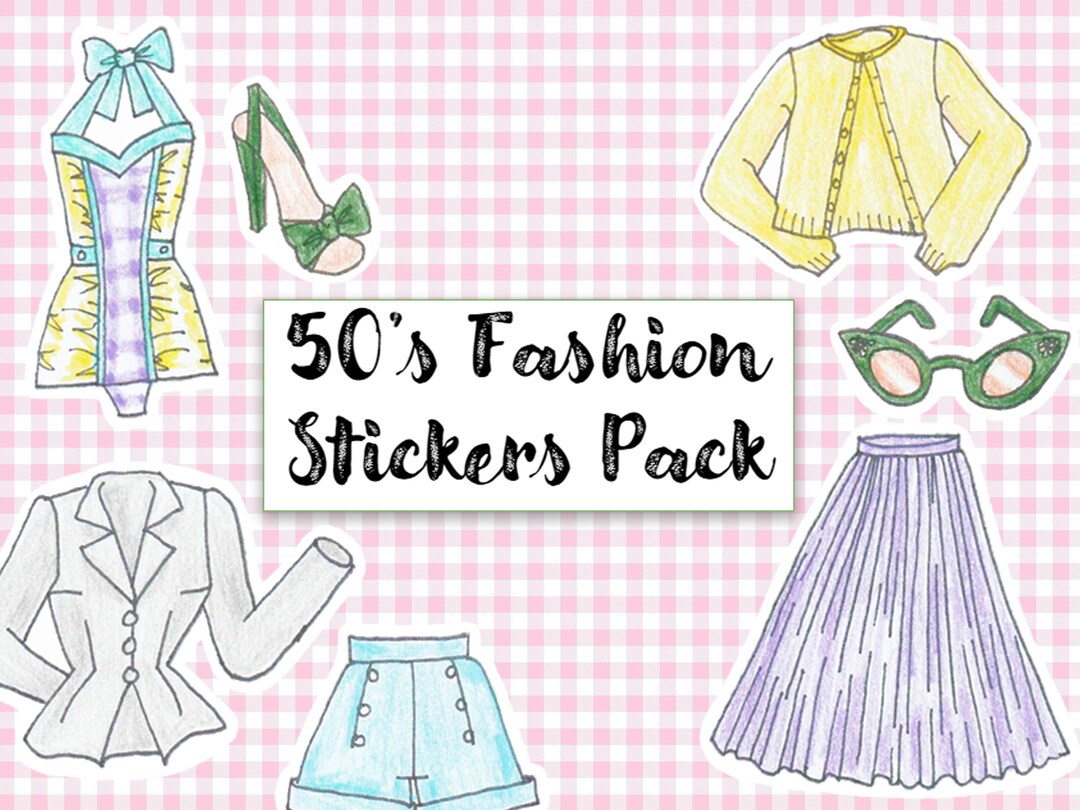 50s Fashion Sticker Pack 112 Stickers - Etsy