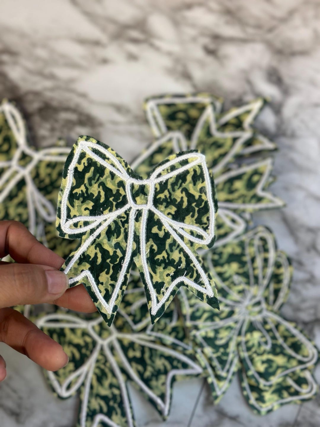 Camo Print Bow Patch Embroidery Hunting Hat Patch Military Heart Patch ...