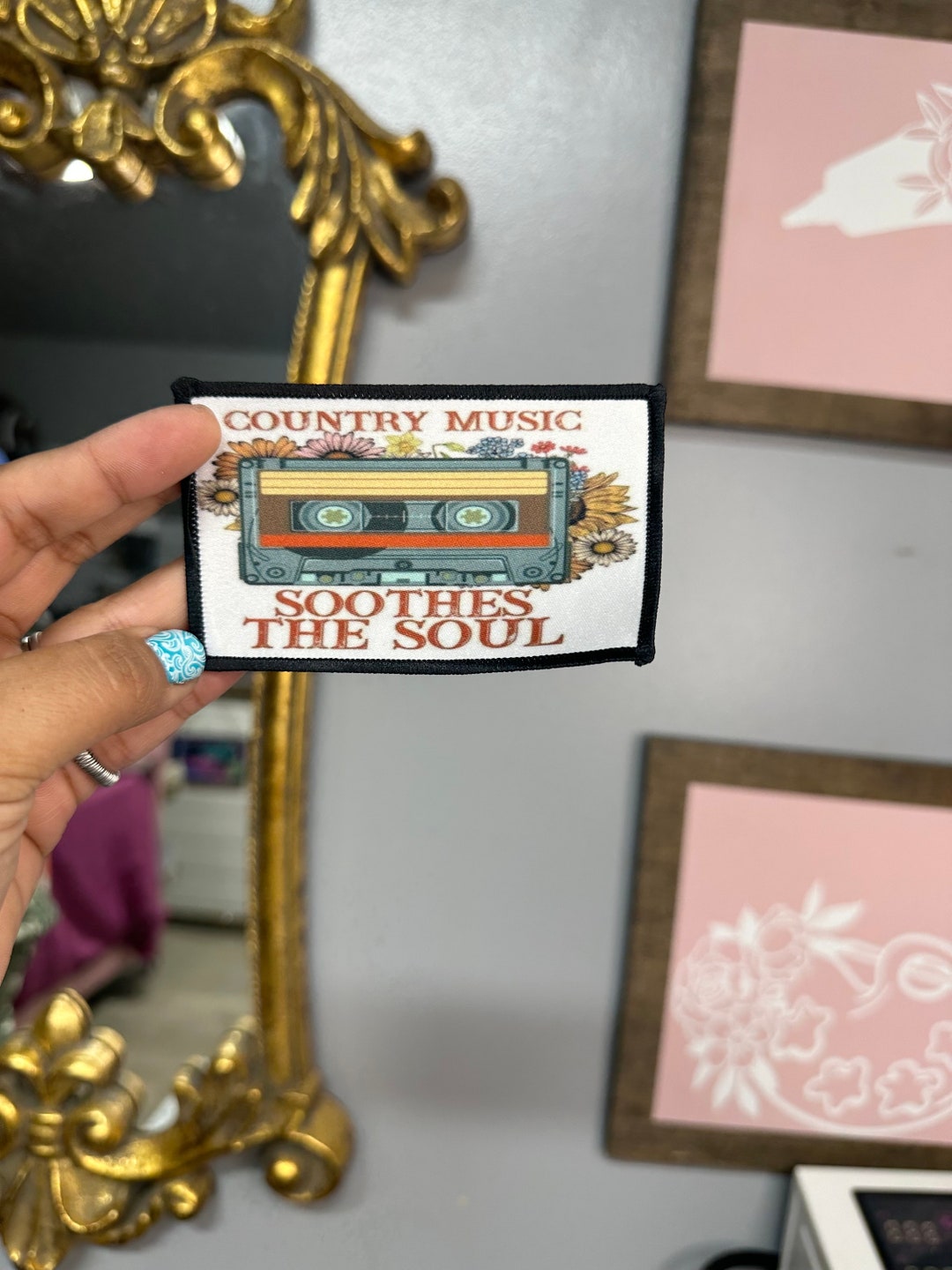 Vintage Retro Cassettes Edgy Patch Western Iron on Patch for Trucker ...