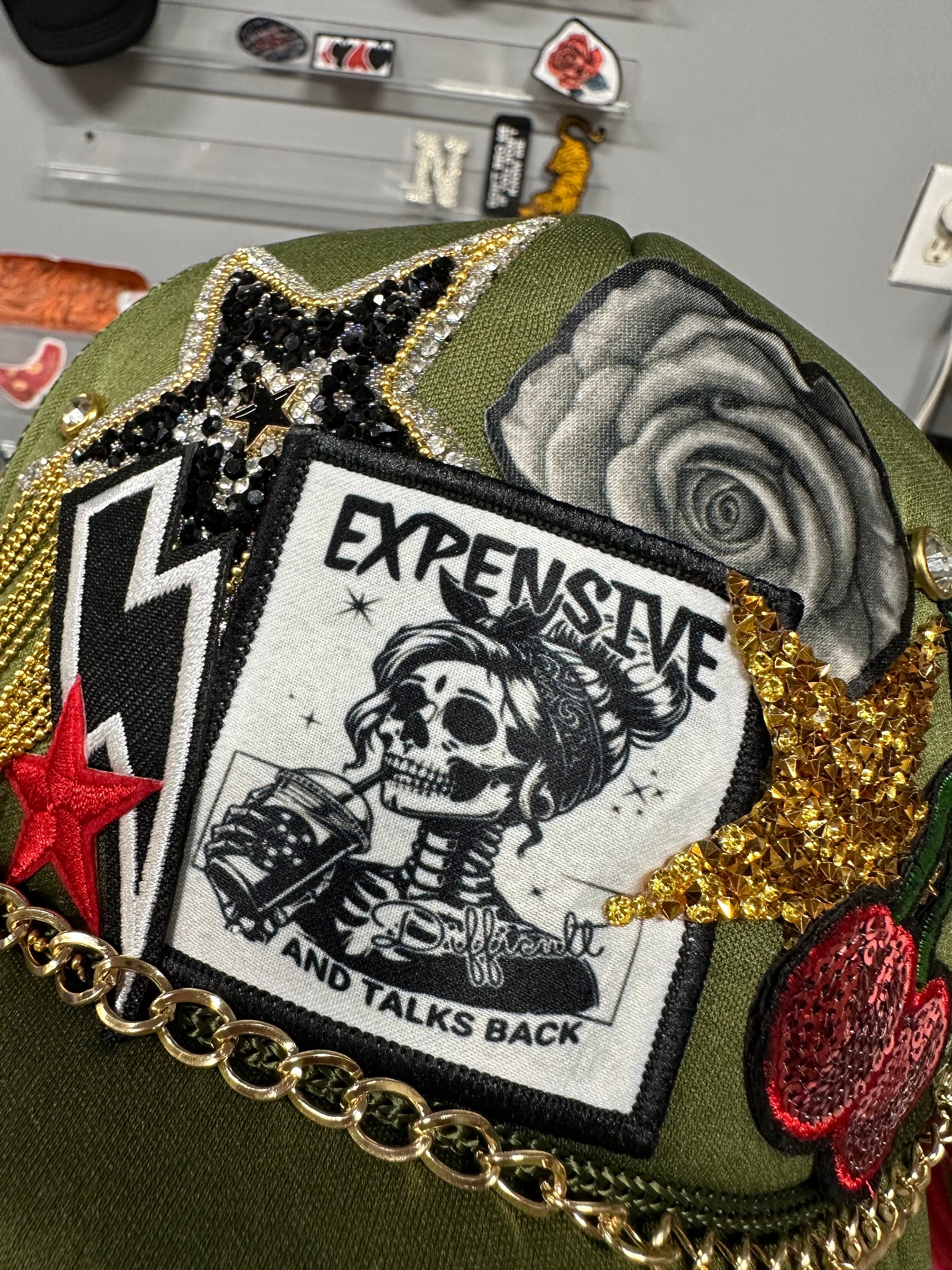 Edgy Trucker Hat Chenille Patch Western Iron on Coffee Lover Hat ...