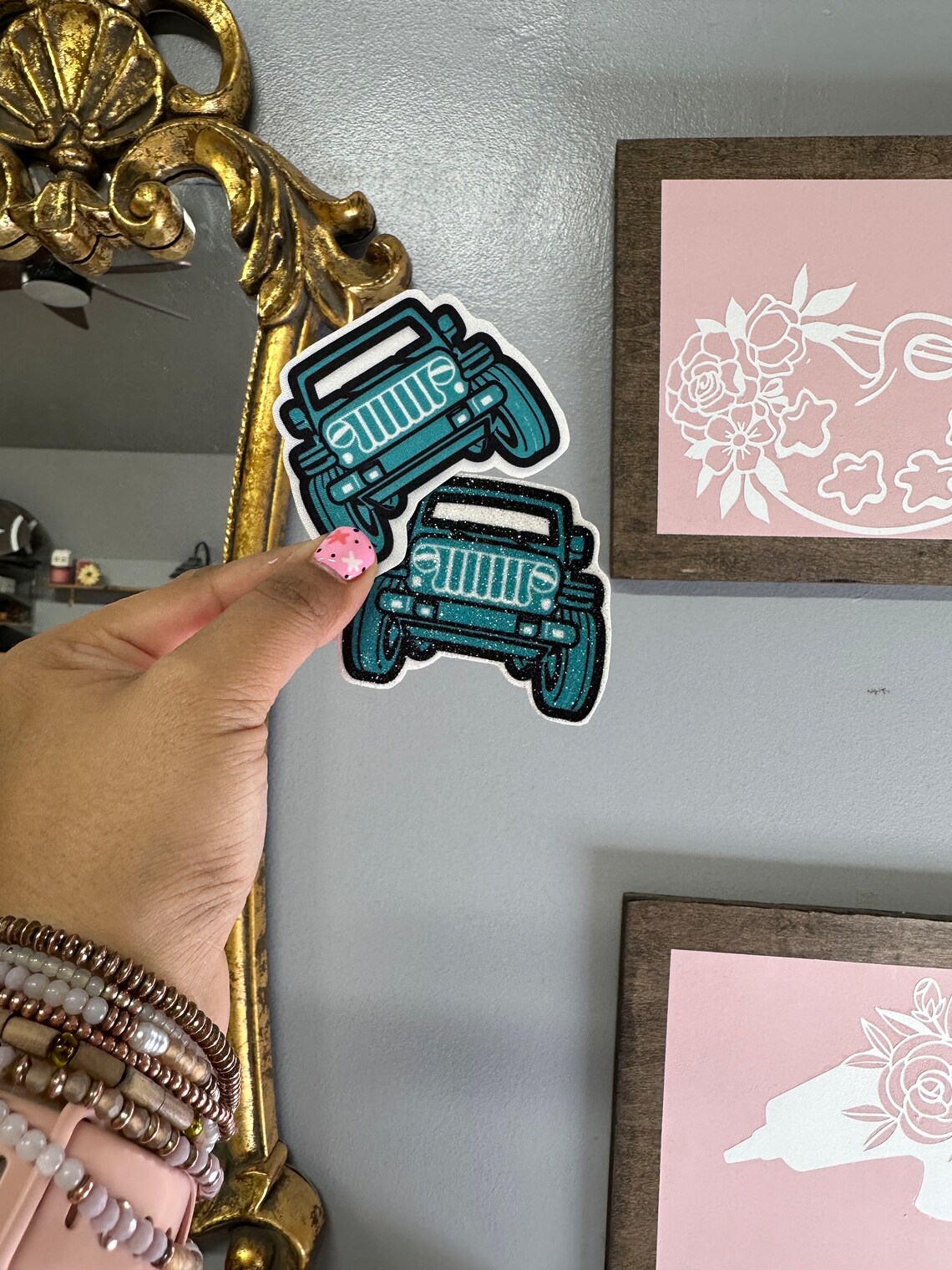 Of Road Western Cute Patch Turquoise Girly Glitter Iron on Patch for ...