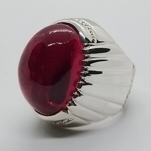 Rare Cabochon Deep Red Ruby Ring Sterling Silver 925 Anari Yaqoot ...