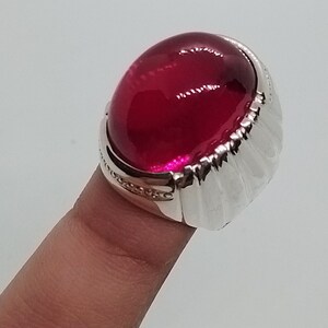Rare Cabochon Deep Red Ruby Ring Sterling Silver 925 Anari Yaqoot ...