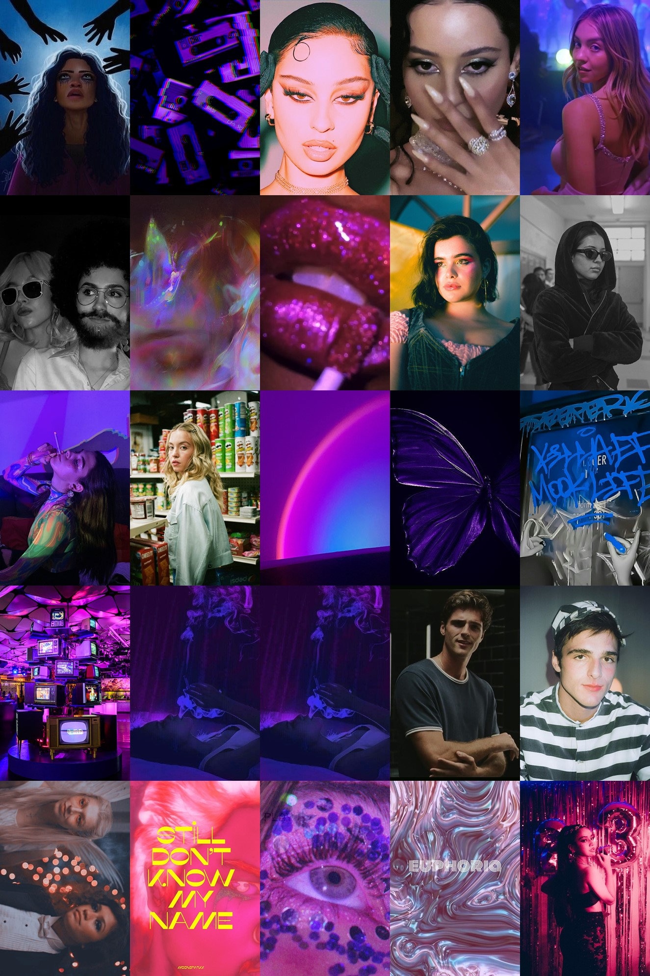 100 PCS Purple. Wall Collage Kit, Purple Collage Kit, Purple Photo Wall ...