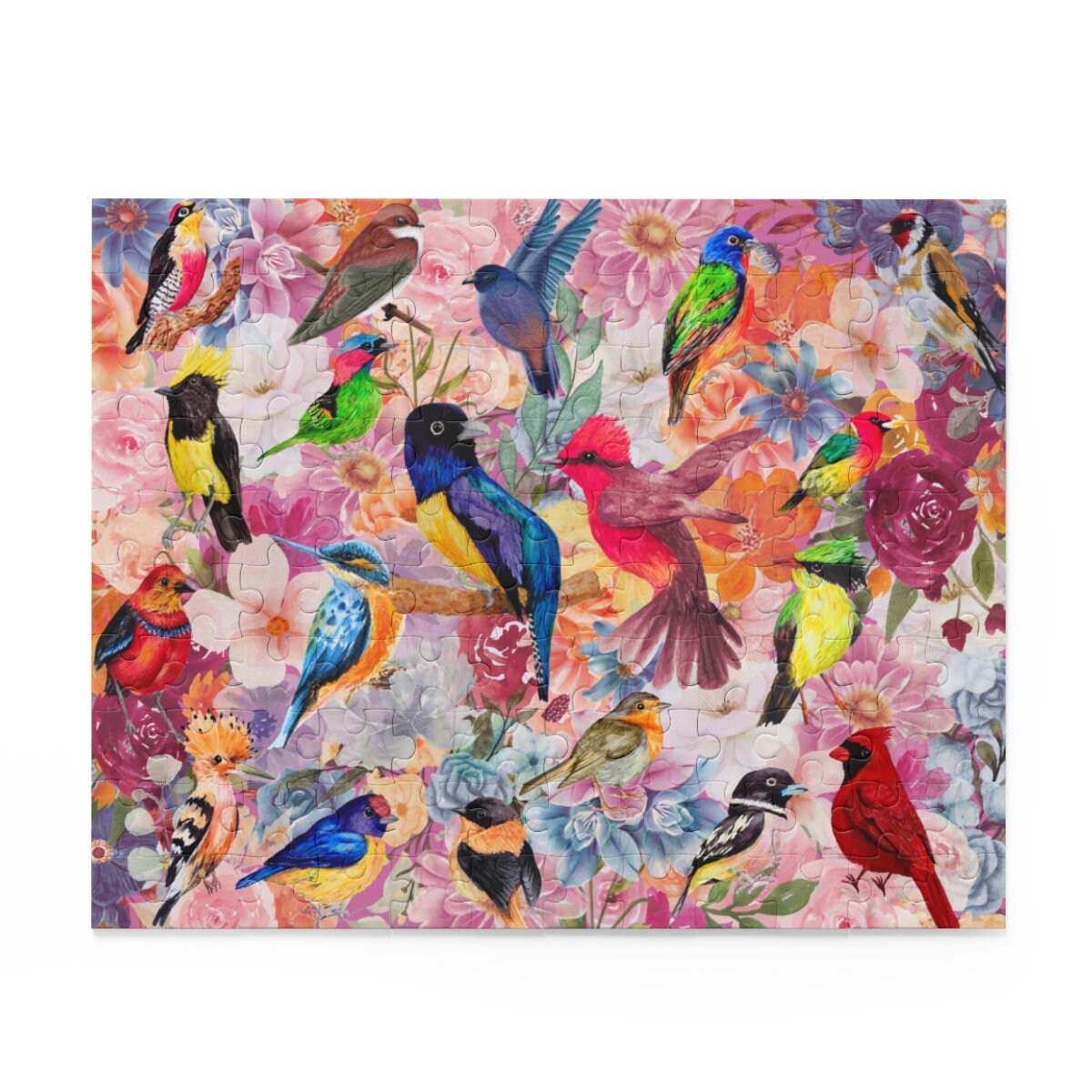 Watercolor Birds Puzzle (120, 252, 500-piece) - Birds and Flowers ...