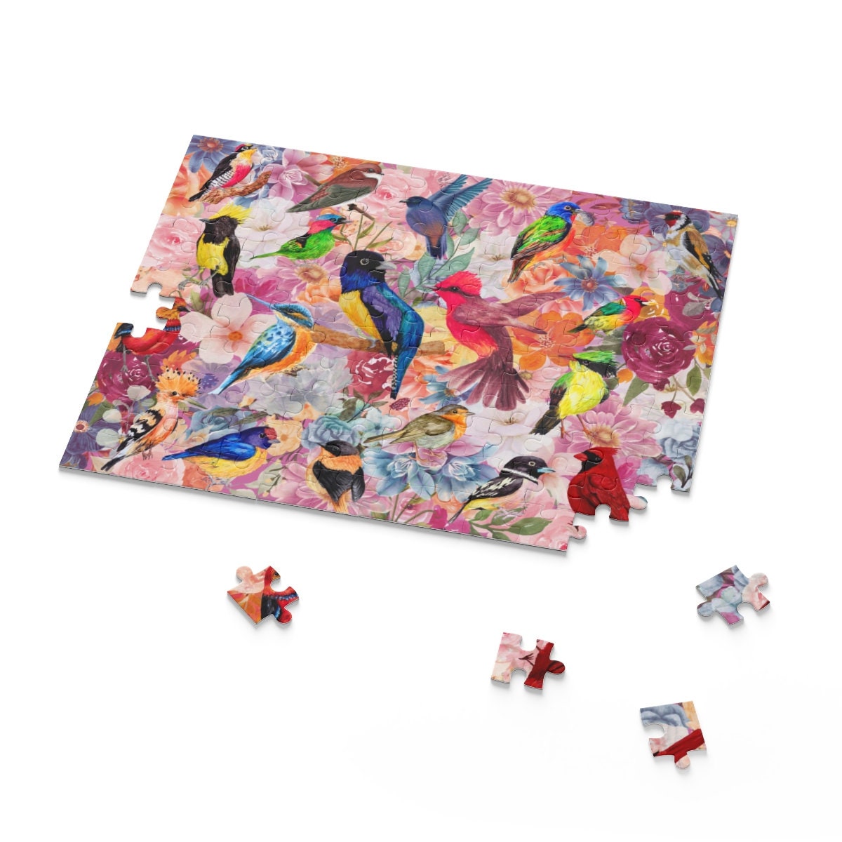 Watercolor Birds Puzzle 120, 252, 500-piece Birds and Flowers Puzzle ...