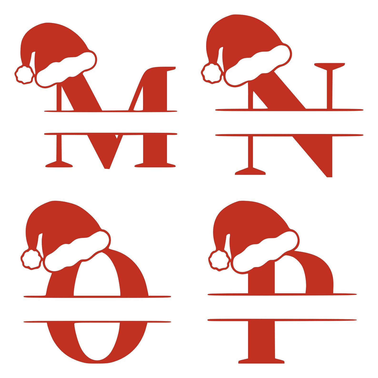 Christmas Monogram SVG PNG, Christmas Split Svg Png, Christmas Split ...