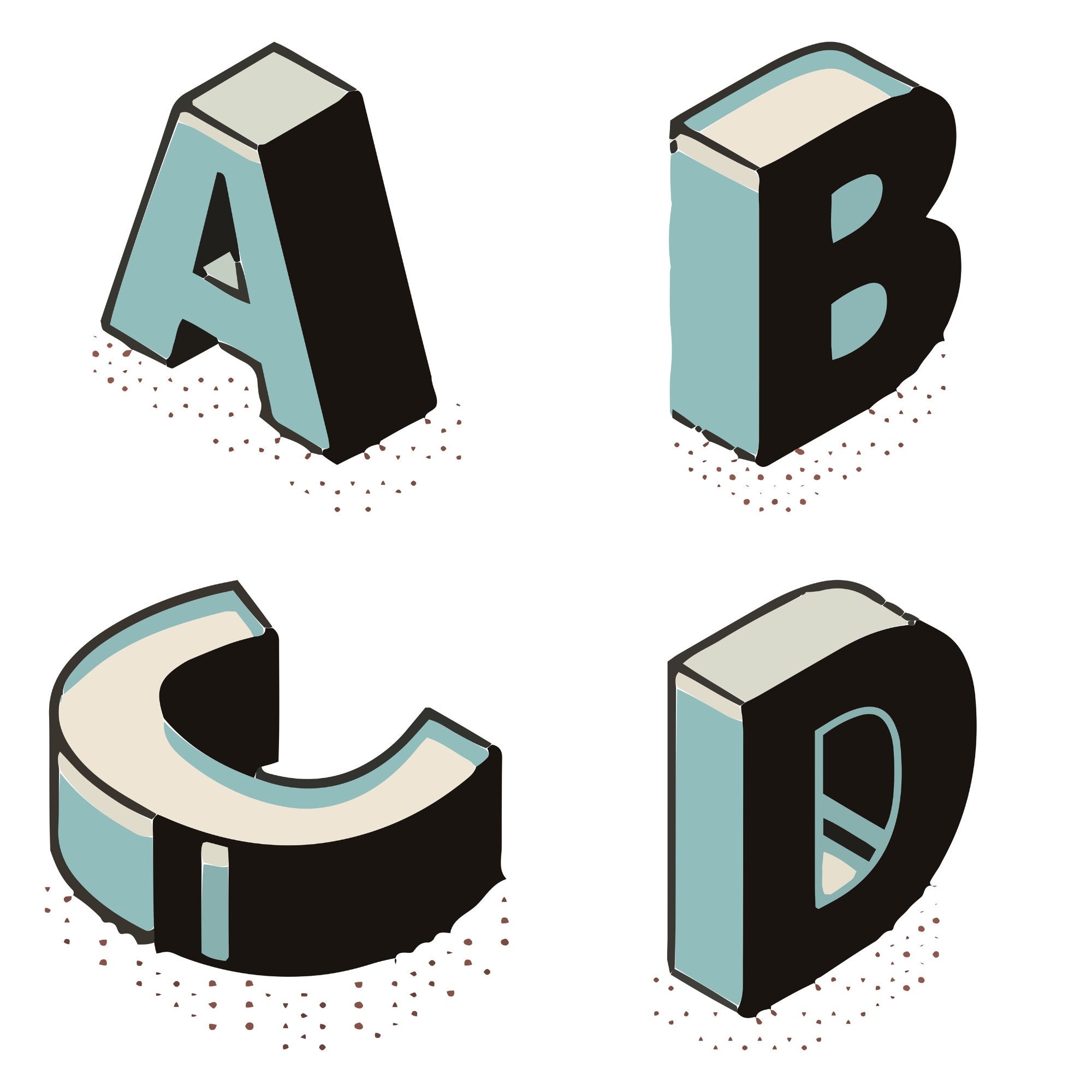 Monogram Svg, Funny Alphabet Svg Png, Isometric Alphabet Svg, Funny ...