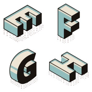 Monogram Svg, Funny Alphabet Svg Png, Isometric Alphabet Svg, Funny ...