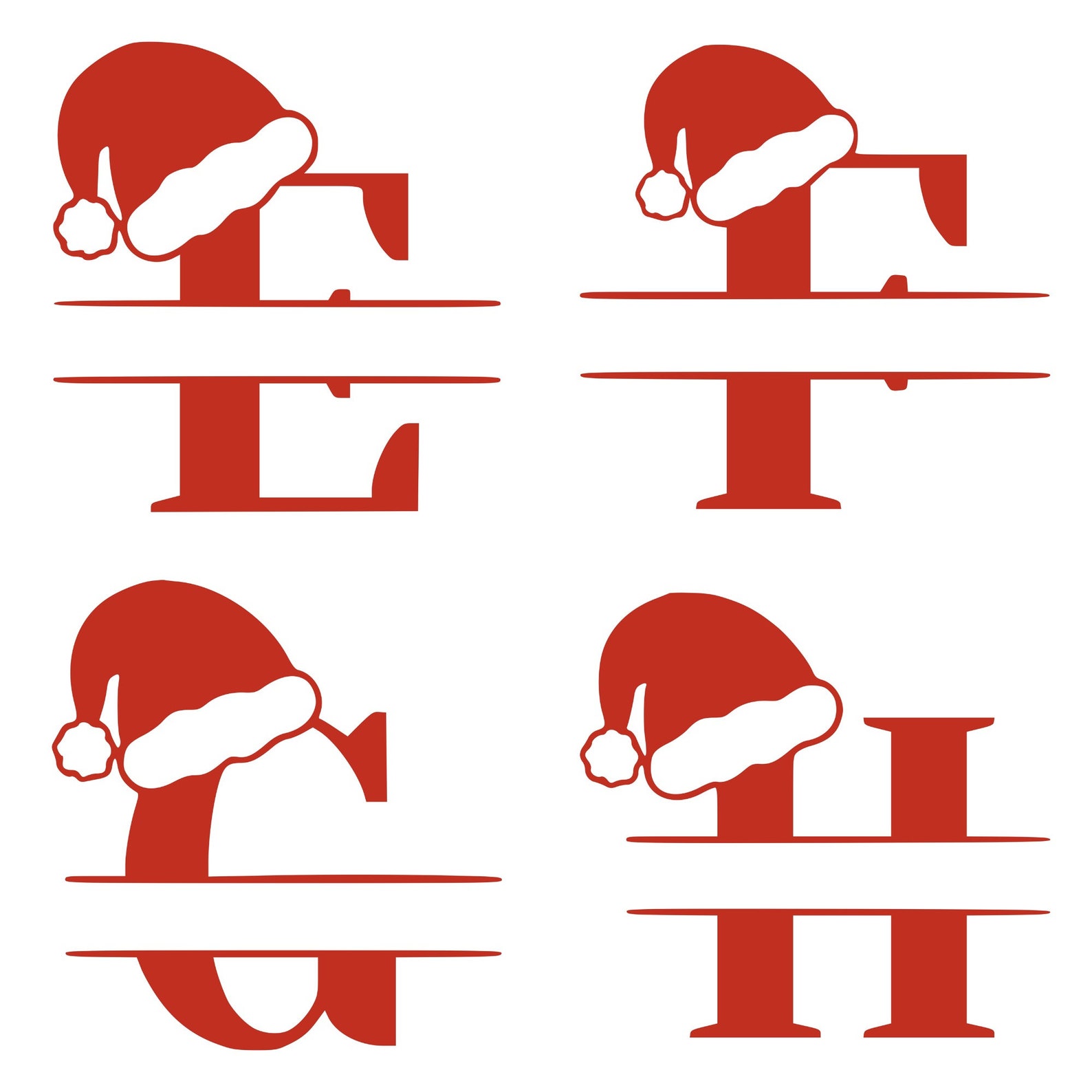 Christmas Monogram SVG PNG, Christmas Split Svg Png, Christmas Split ...