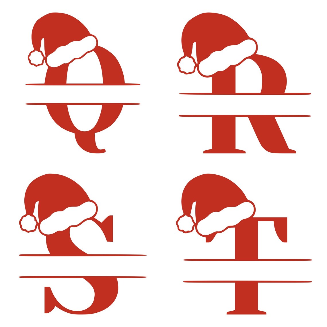 Christmas Monogram SVG PNG, Christmas Split Svg Png, Christmas Split ...