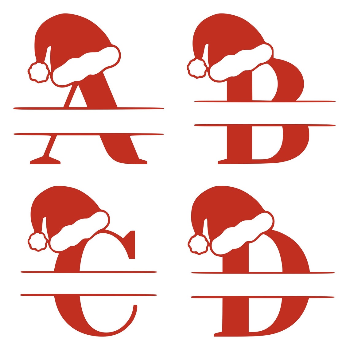 Christmas Monogram SVG PNG, Christmas Split Svg Png, Christmas Split ...