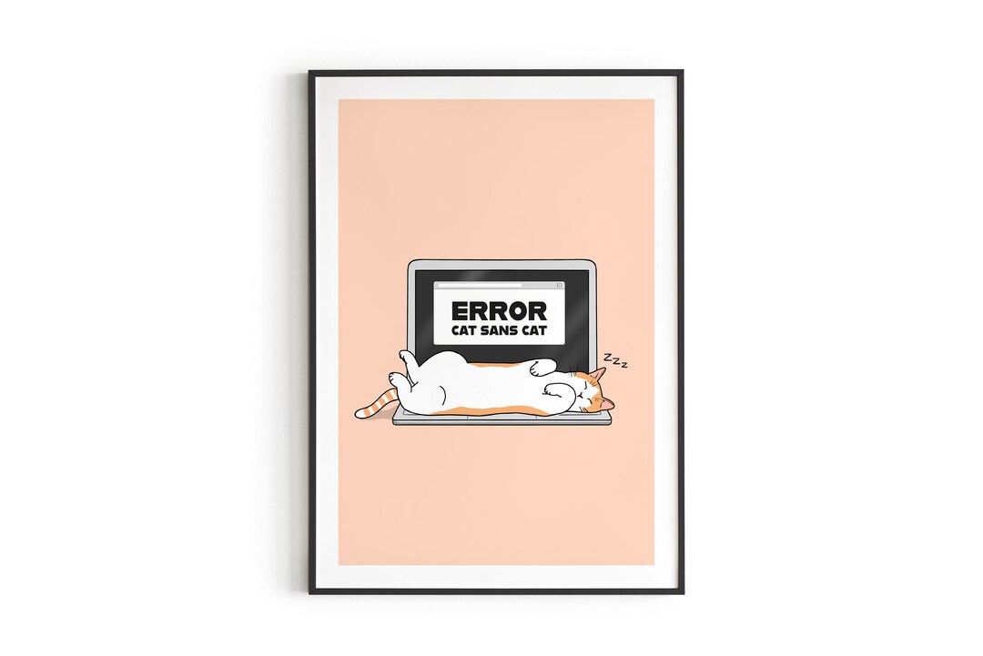 Poster - "error" Cat Illustration - Decorative Poster - Etsy