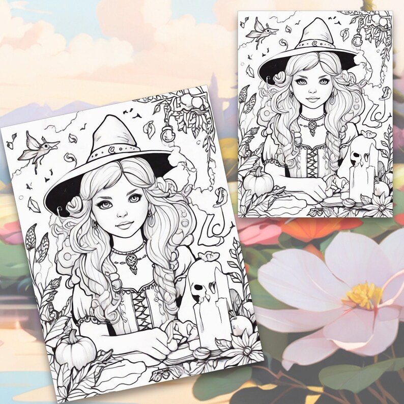 Mystical Wonders: Witch Coloring Pages & Book for Adult Enchantment ...