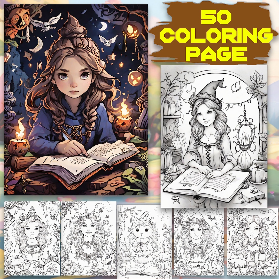 Mystical Wonders: Witch Coloring Pages & Book for Adult Enchantment ...