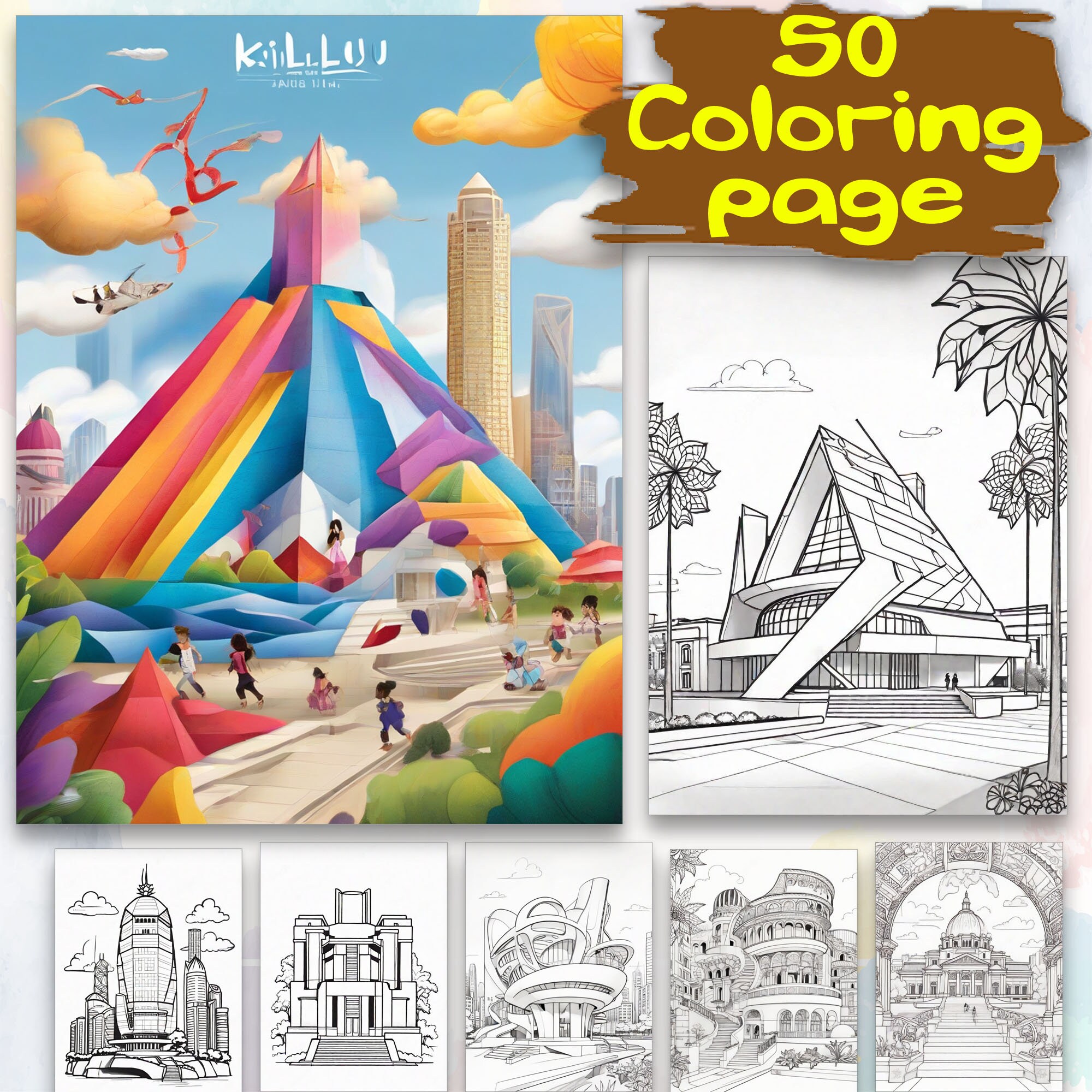 Architectural Escape: Adult Coloring Pages Collection, Architecture ...