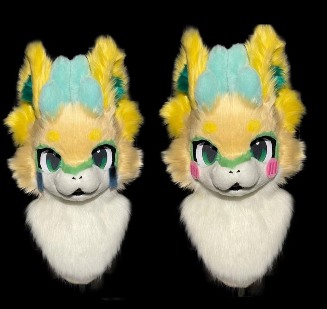 Fursuit Head, Furry Pre-made Fur Head, Furry Cosplay, mango Dragon ...